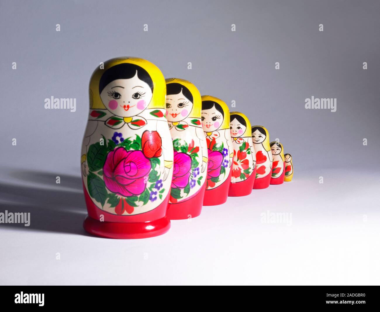 Russian dolls in a line Stock Photo - Alamy