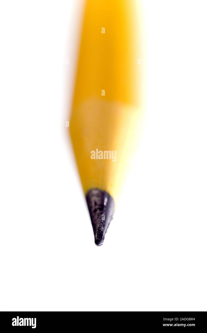 Pencil. Close-up of a sharpened pencil. The pencil consists of a thin ...