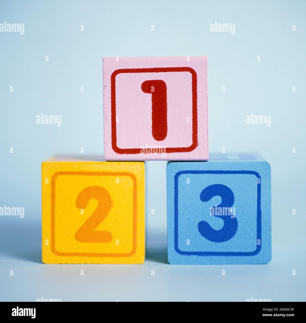 Number blocks. Toy blocks depicting the numbers 1, 2 and 3. These ...