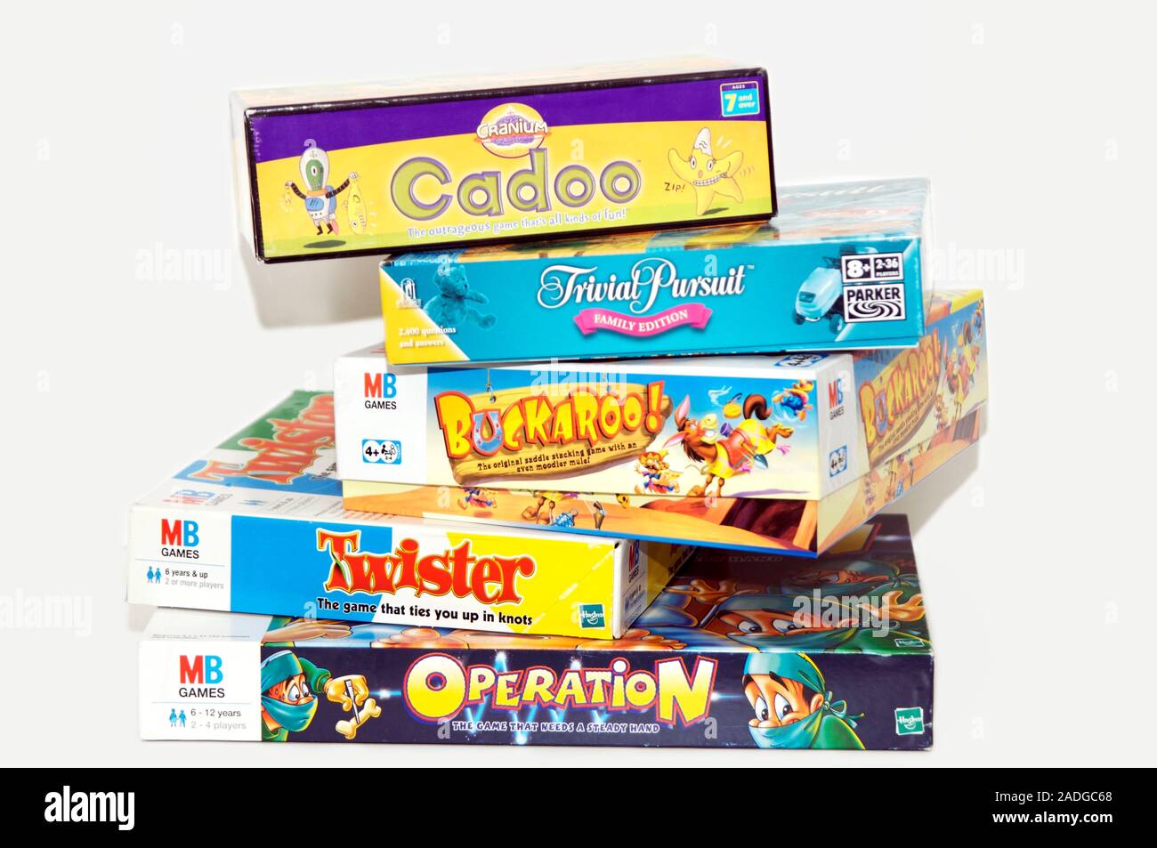 Indoor games. Board and skill games in a pile Stock Photo - Alamy