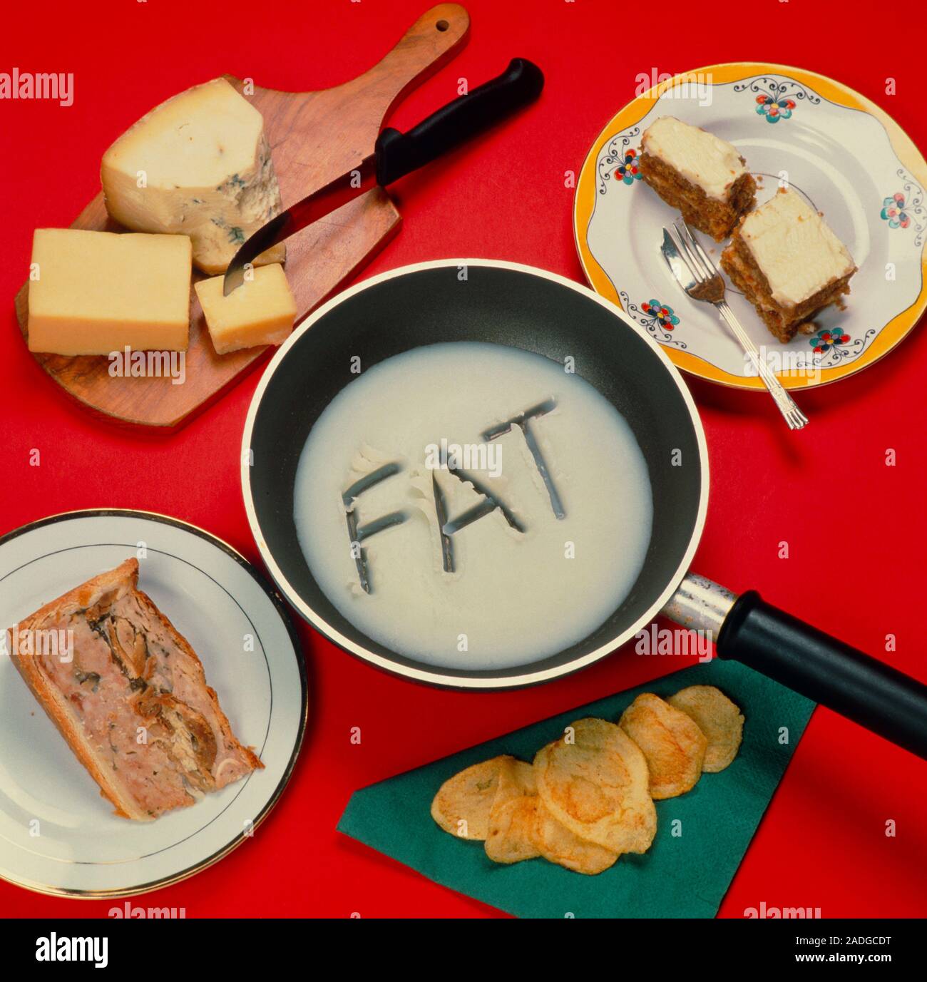 Fat in food. A collection of foods which have a high content of ...