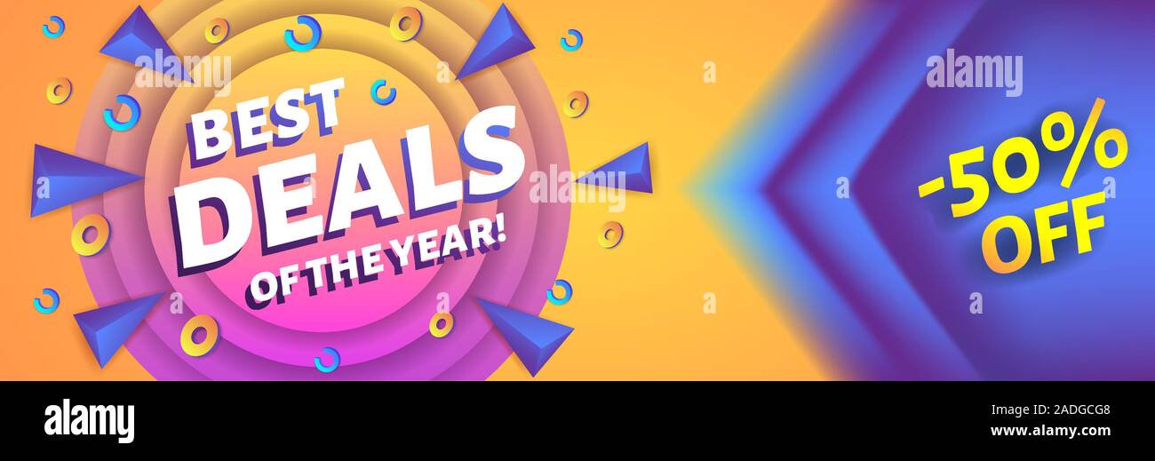 Best deals of the year - horizontal advertising web banner or poster ...