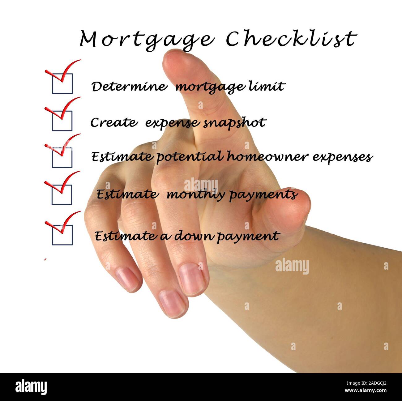 Woman filling checklist pen hi-res stock photography and images - Alamy