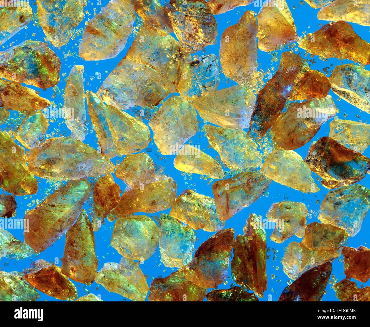 Preserving sugar. Macrophotograph of crystals of preserving sugar ...