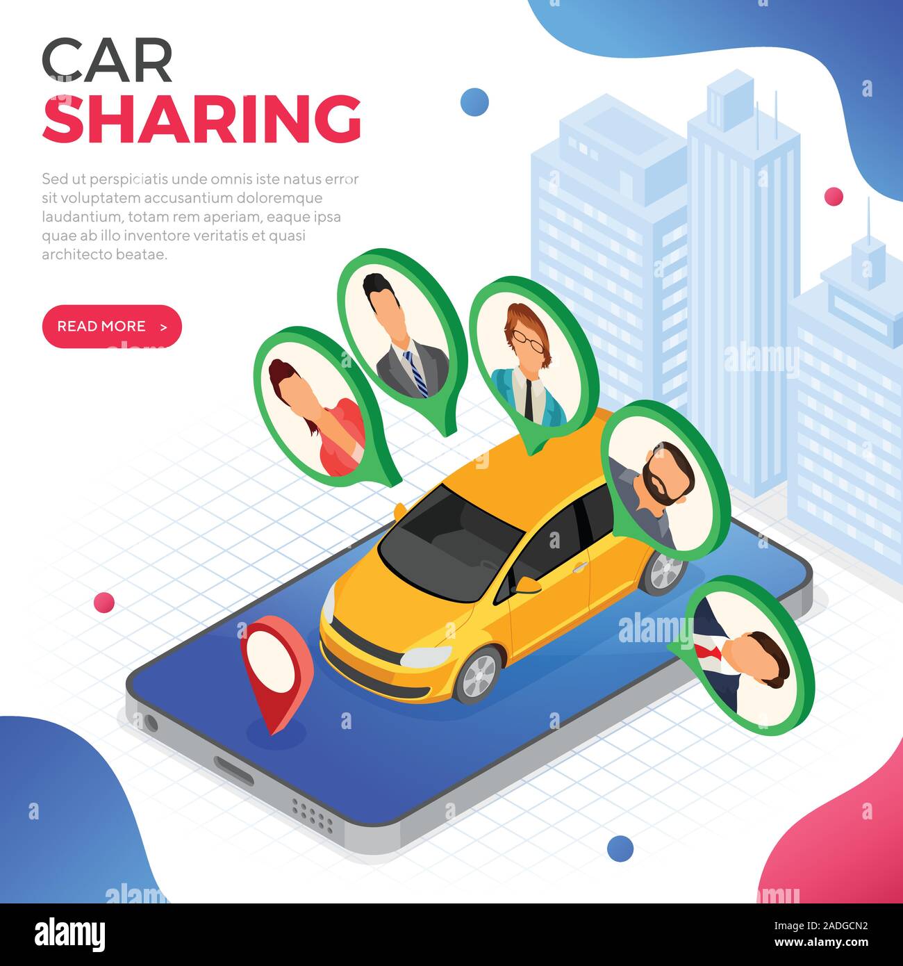 Car Sharing Service Concept Stock Vector Image & Art - Alamy