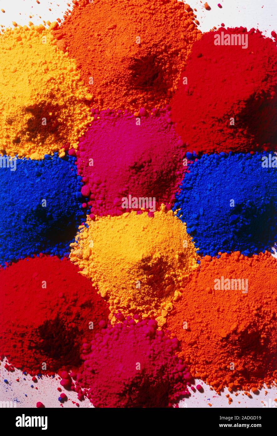 Food colouring. Assortment of different coloured food colourings Stock ...