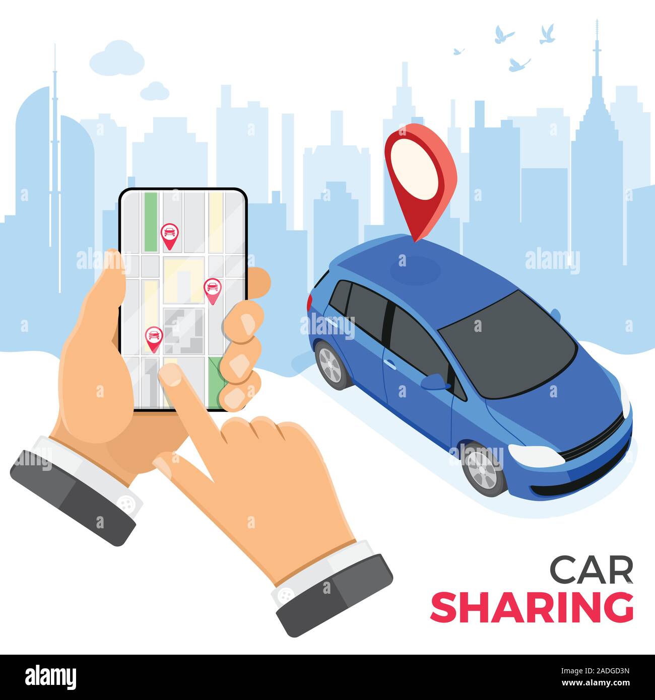 Car Sharing Service Concept Stock Vector Image & Art - Alamy