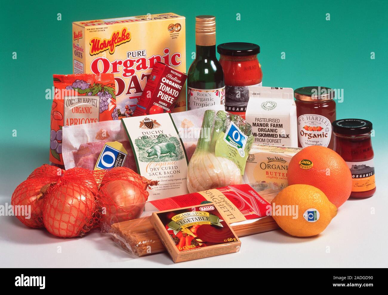 Organic foods. Selection of organic foods, produced without the use of ...