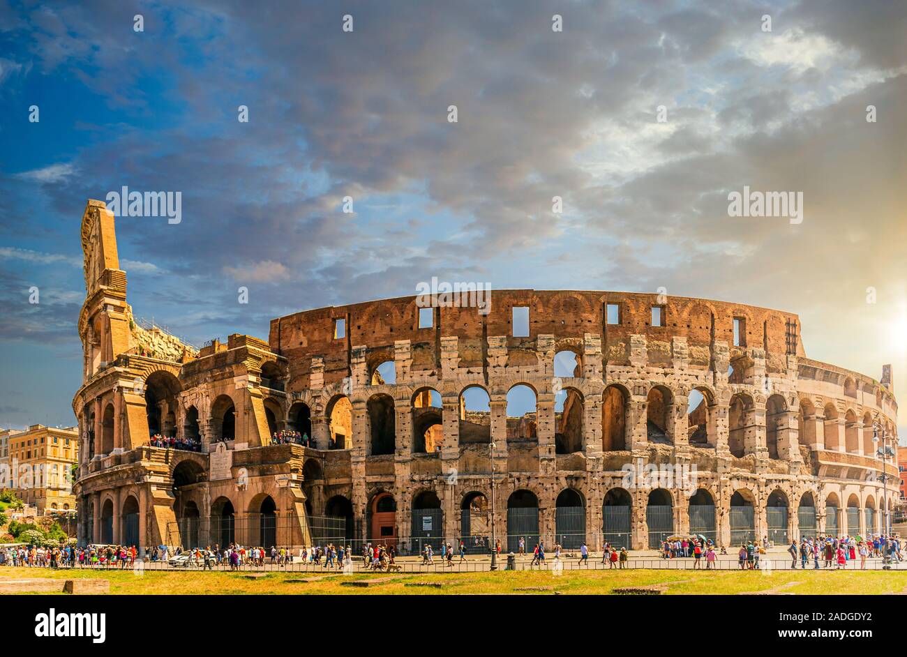 Sunset scene at the Colosseum in Rome, Italy Stock Photo - Alamy