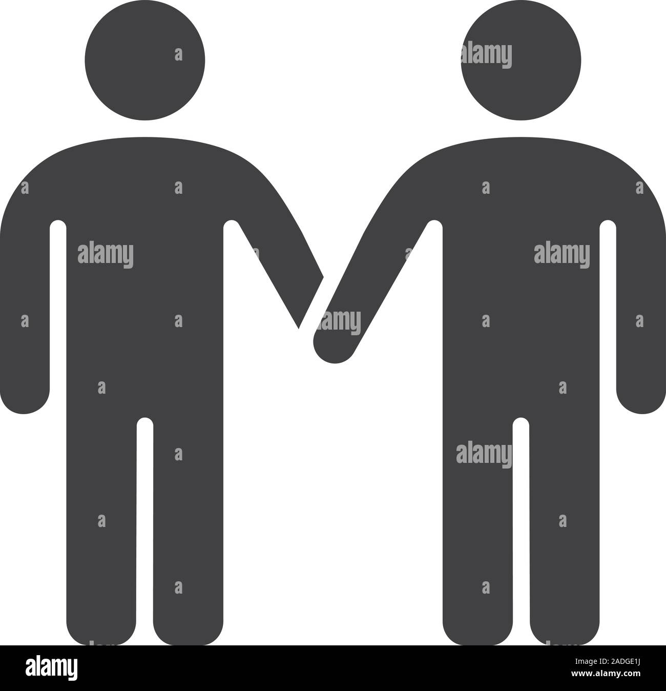 Homosexual Couple Icon Gays Silhouette Symbol Two Men Holding Hands