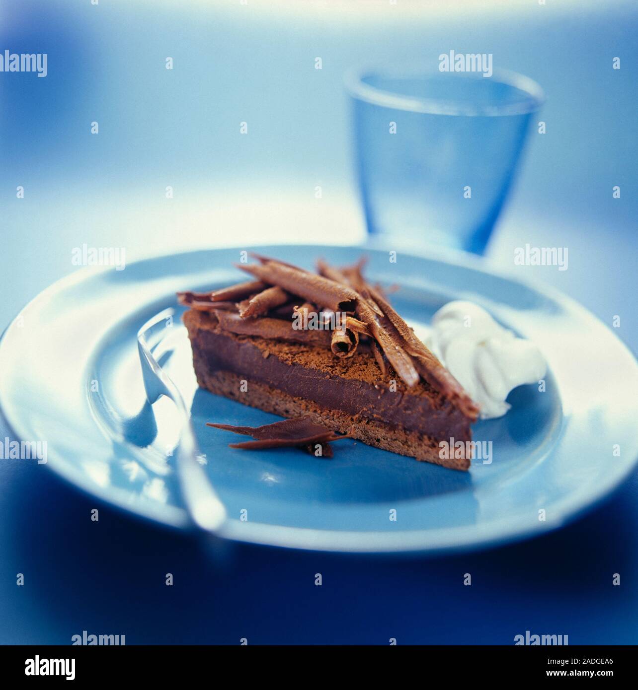 Chocolate tart slice Stock Photo - Alamy