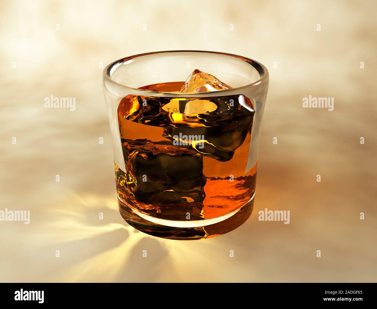 Glass of whiskey, computer artwork Stock Photo - Alamy