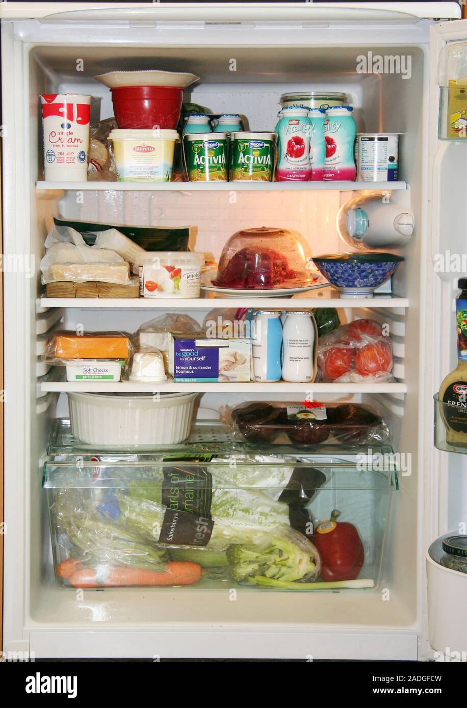 Food stored in a refrigerator Stock Photo - Alamy