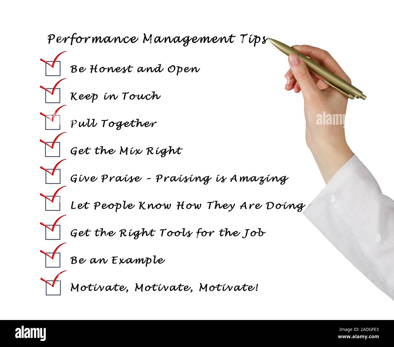 Performance management tips Stock Photo - Alamy