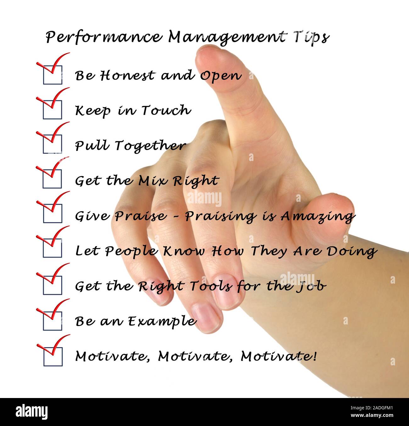 Performance management tips Stock Photo - Alamy