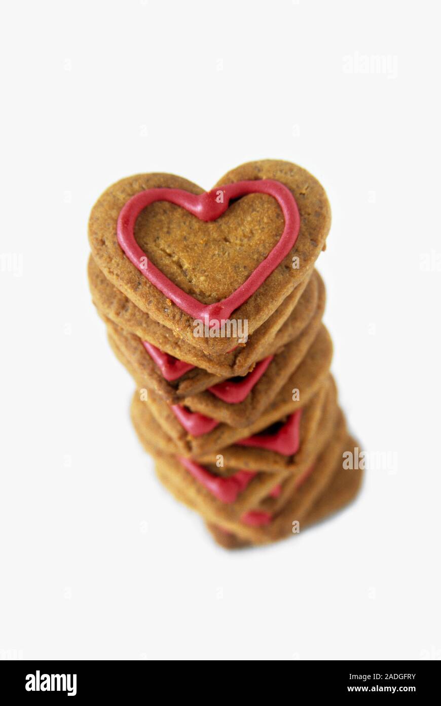 Heart-shaped biscuits in a pile Stock Photo - Alamy