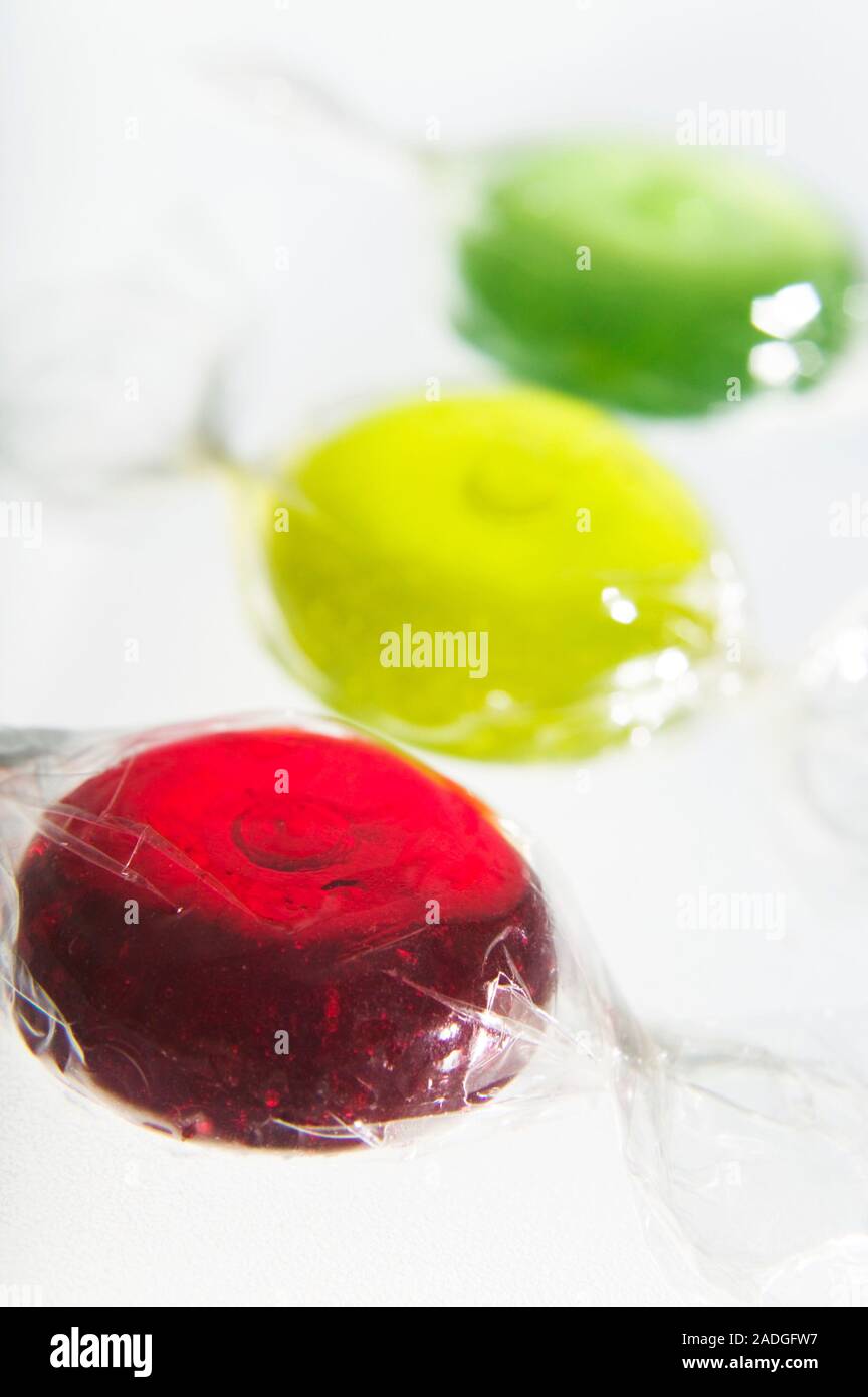 Boiled sweets in wrappers Stock Photo - Alamy