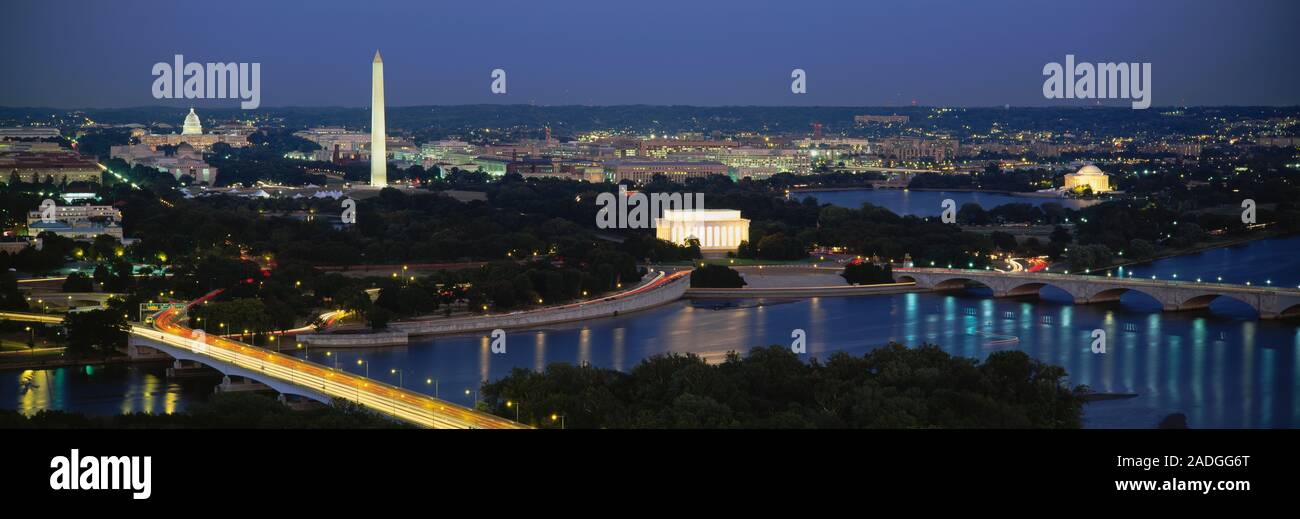 Washington dc over view night hi-res stock photography and images - Alamy