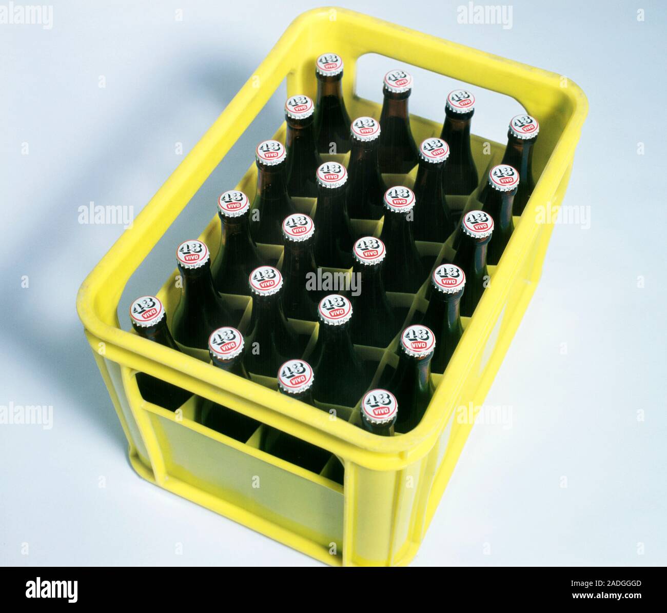 Beer bottles in a crate Stock Photo - Alamy