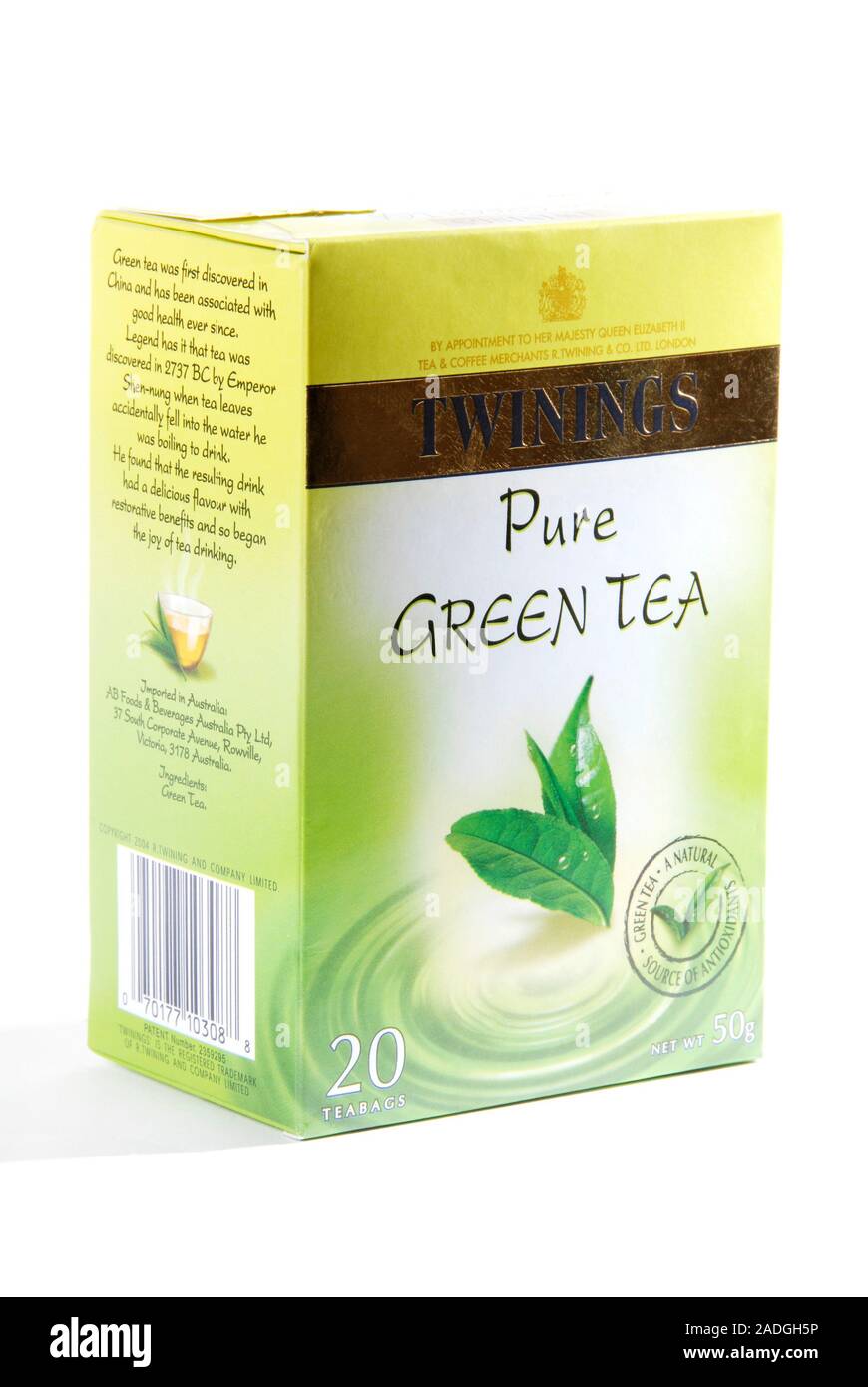 Green tea packaging Stock Photo - Alamy