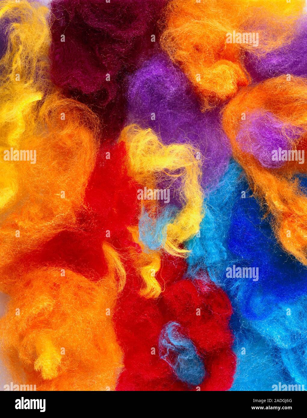 Man made coloured fibres Stock Photo - Alamy