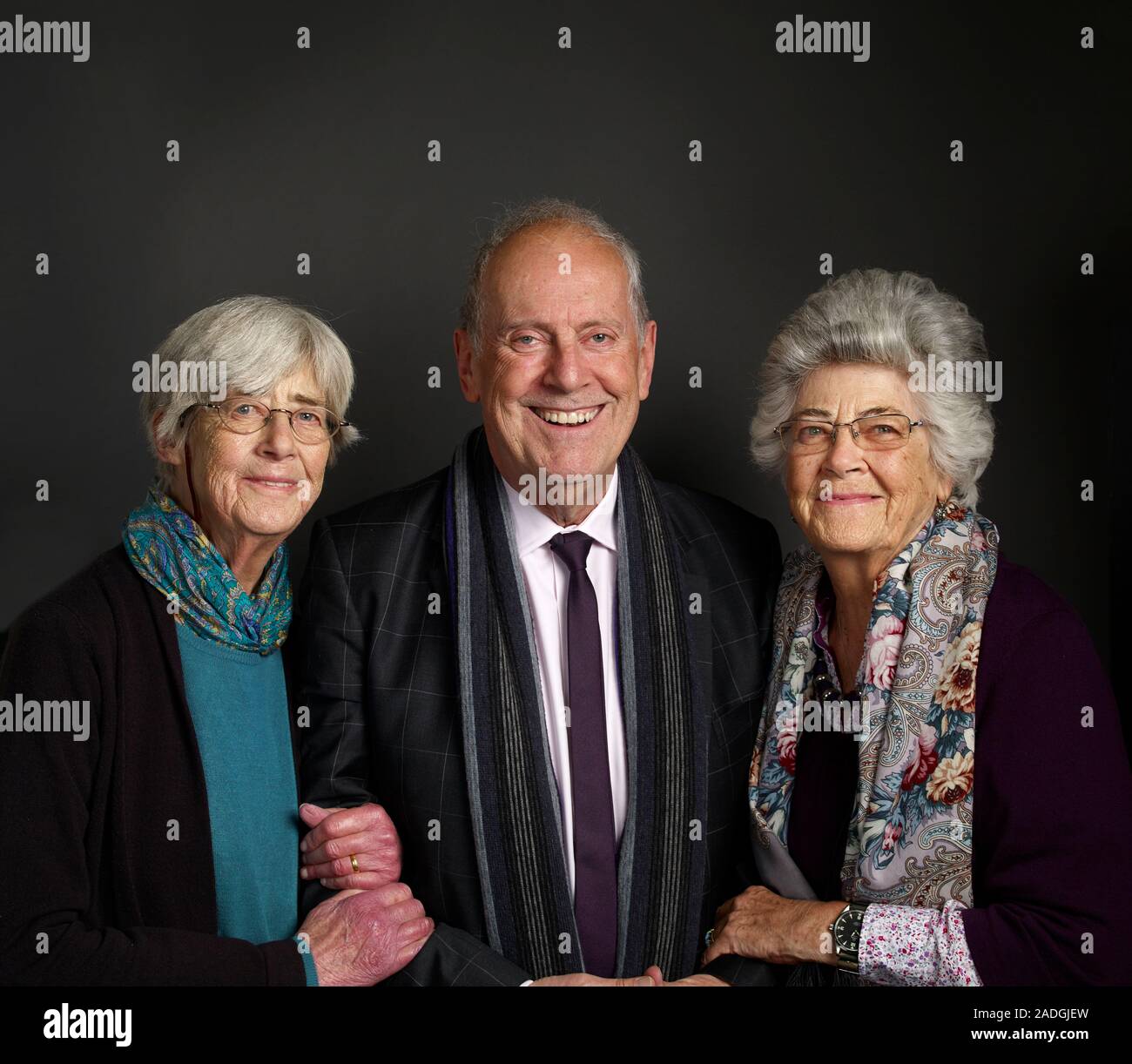 Gyles Brandreth with his sisters at The Oldie Literary Lunch; 03/12/19 ...