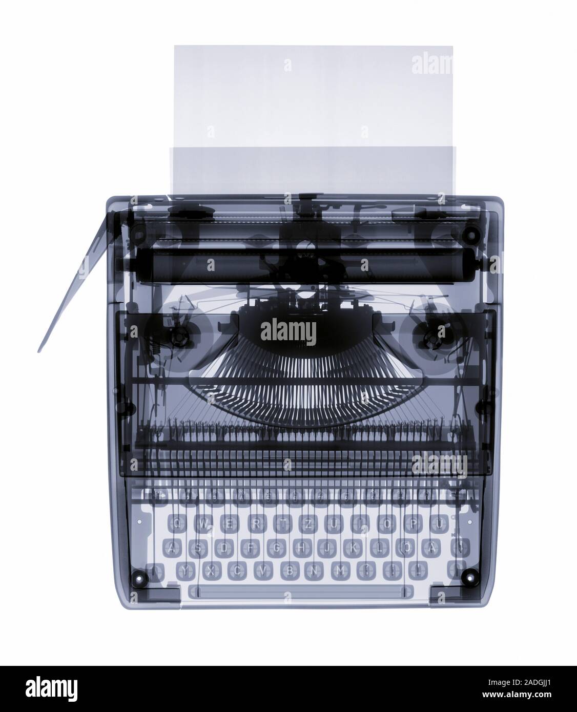 Typewriter X-ray. This is a manual typewriter that uses metal rods ...