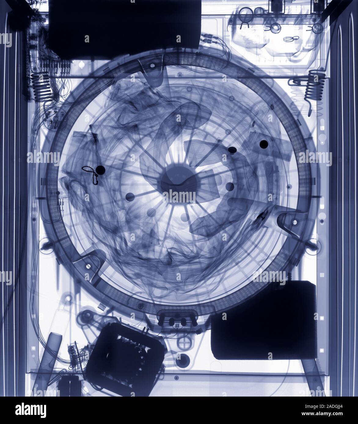 Washing machine X-ray. This domestic washing machine, seen from the ...