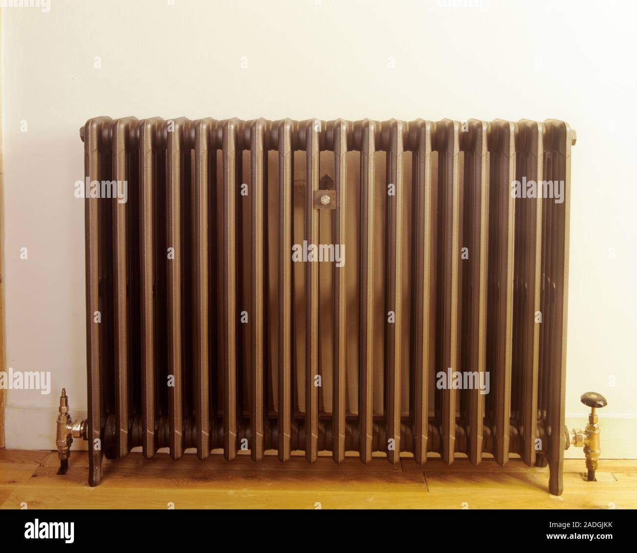 Household radiator. This system of metal pipes is designed to fill with ...