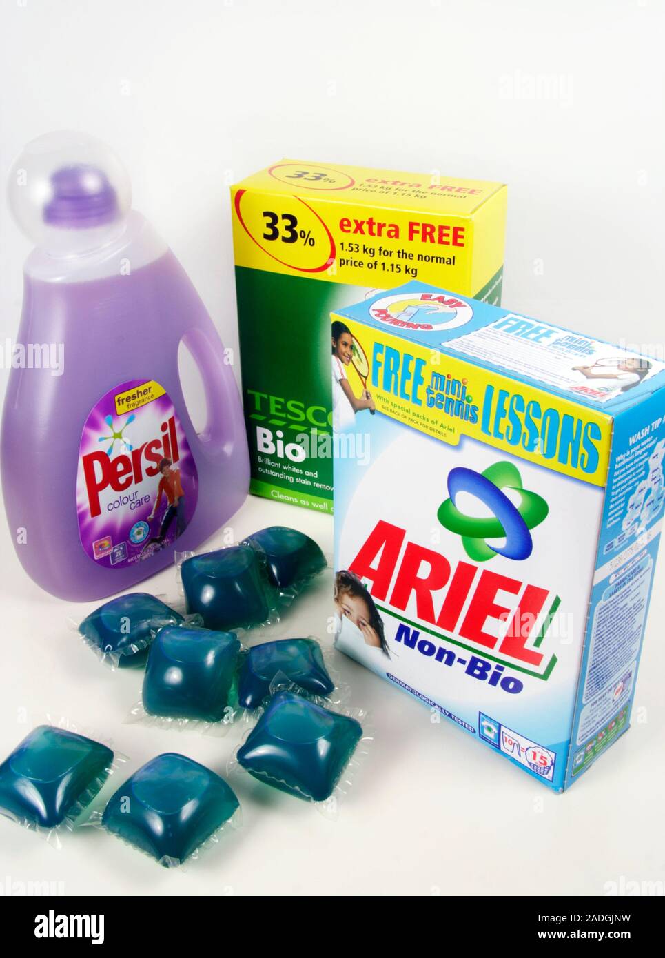 Washing products. Assorted washing products including biological powder ...