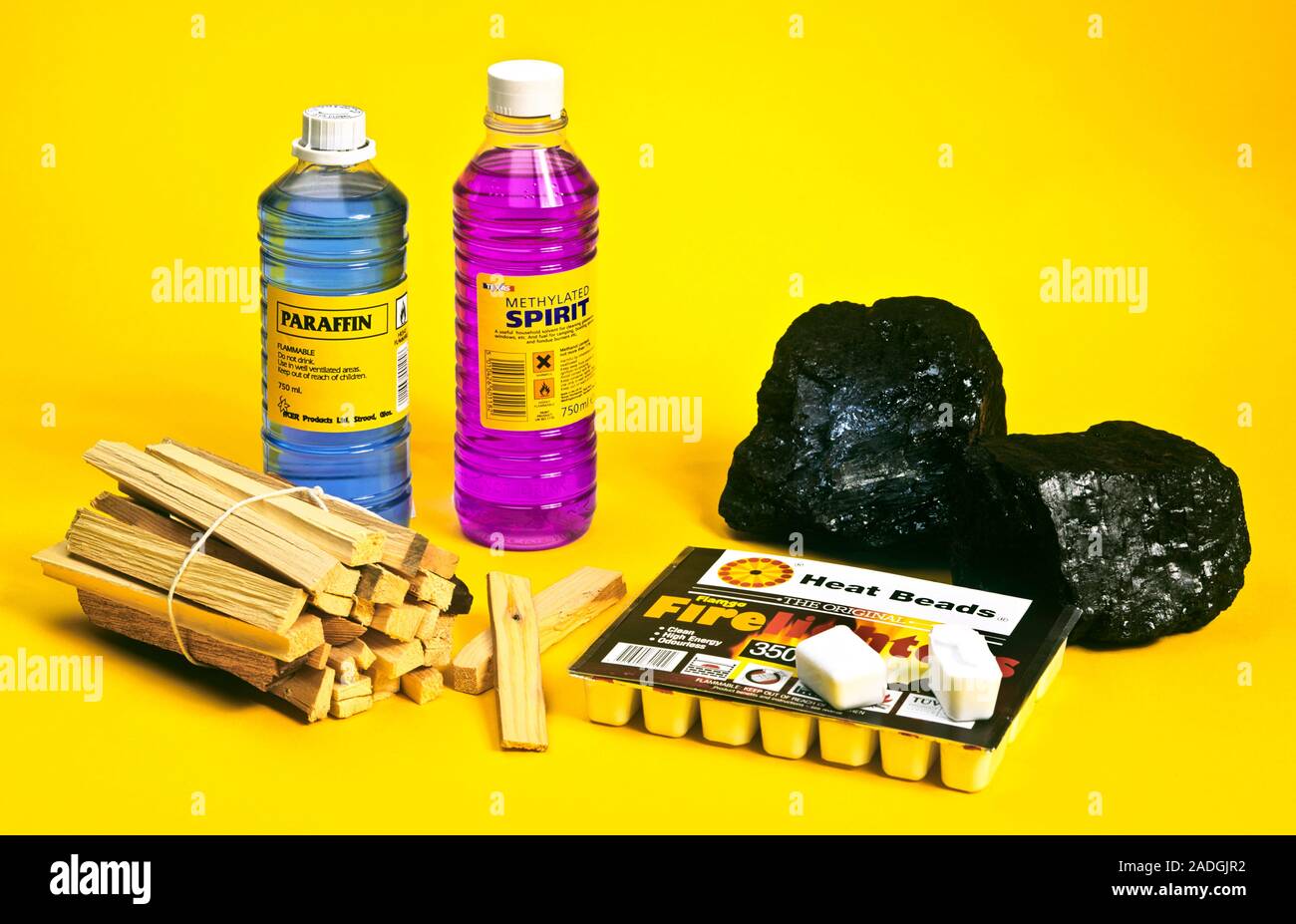 Combustible materials including wood, paraffin, methylated spirit, fire ...