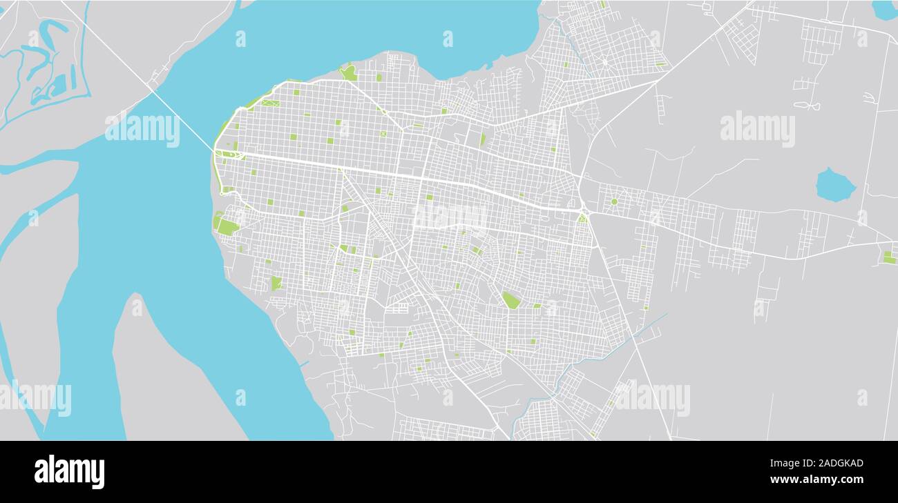 Urban vector city map of Corrientes, Argentina Stock Vector Image & Art ...