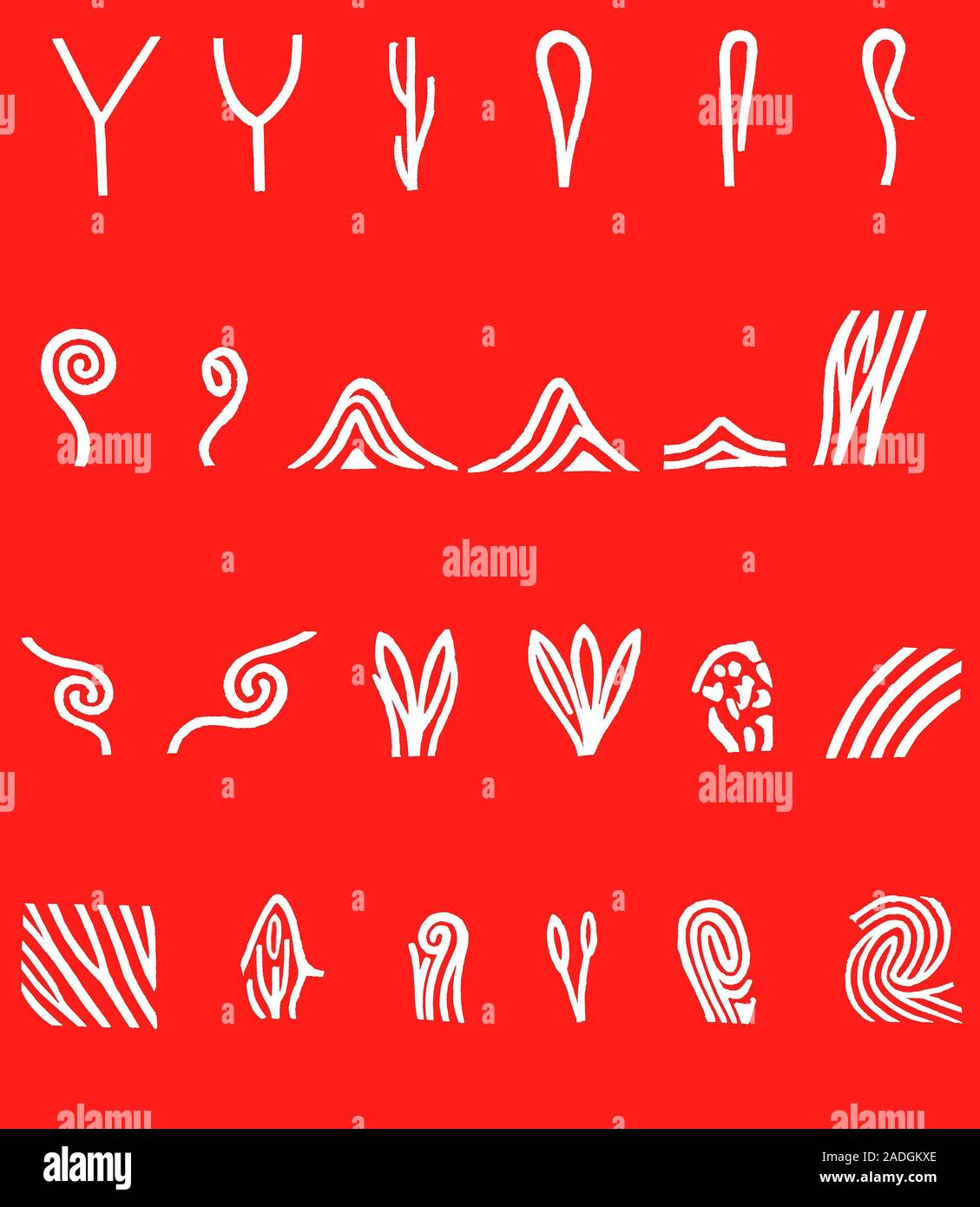 Features of fingerprints, coloured artwork from Dr Henry Faulds's Guide ...