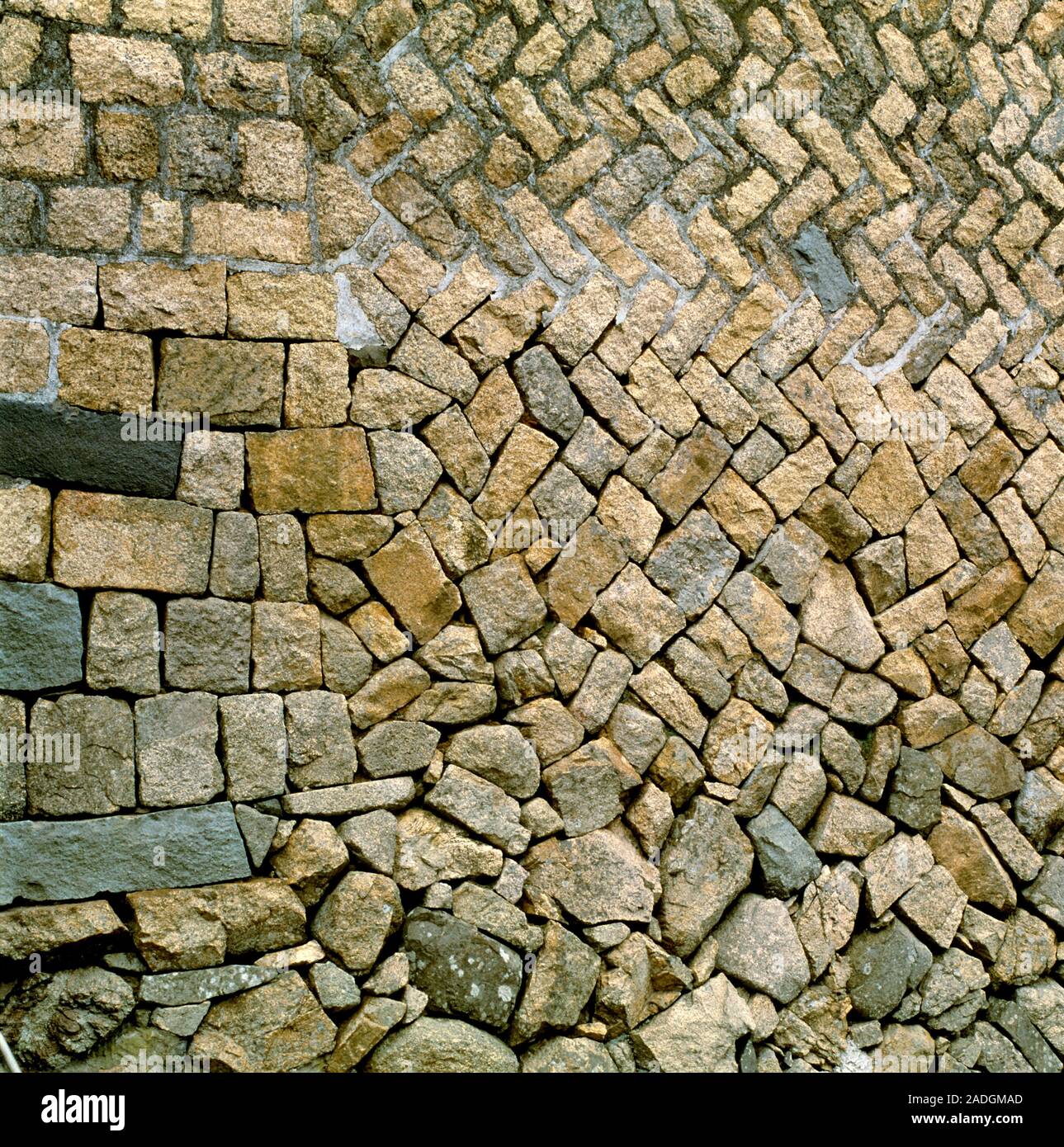 Stone wall. Granite wall on Matsu Island, Taiwan Stock Photo - Alamy