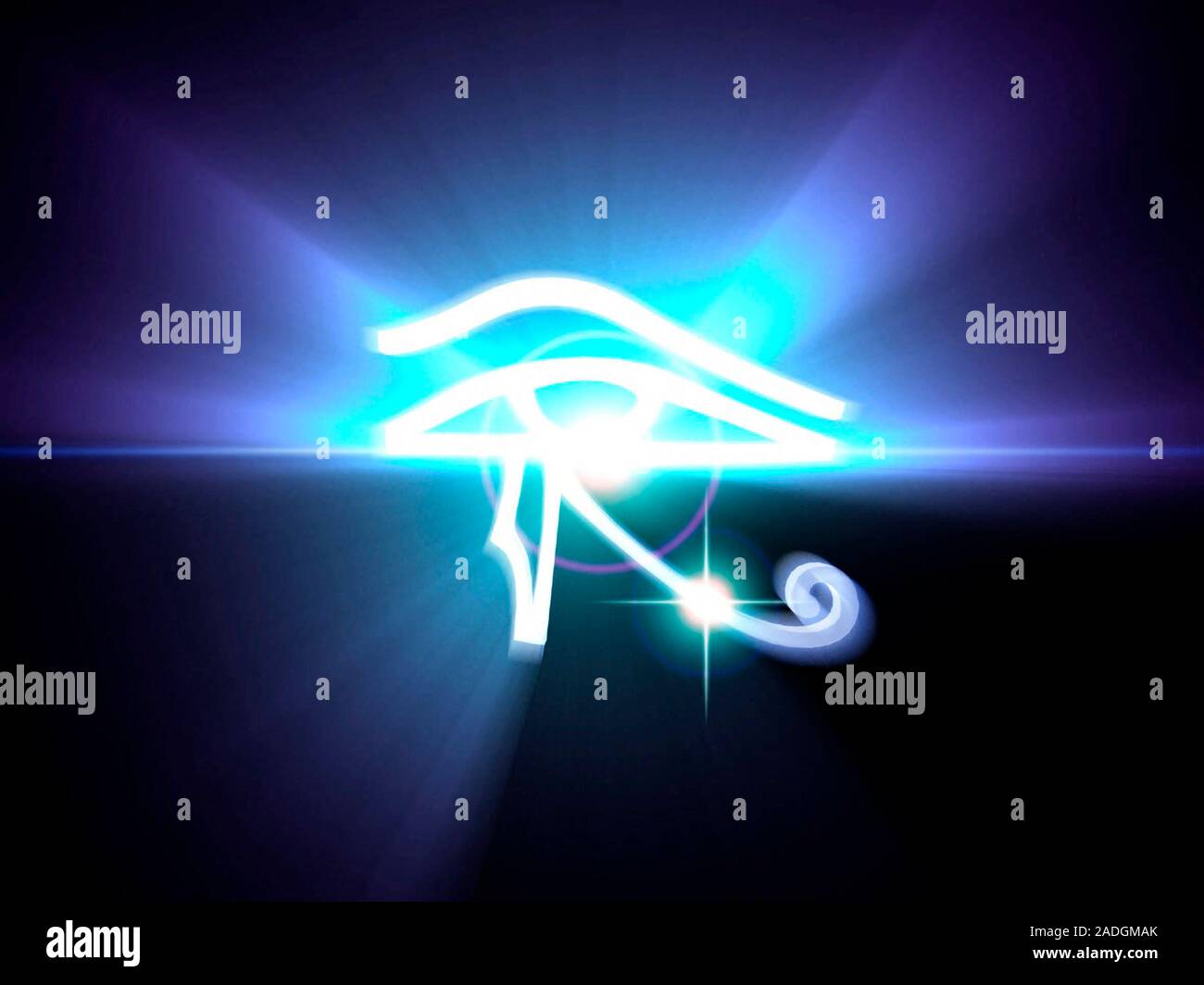 Eye of Horus. Computer artwork of an ancient Egyptian hieroglyph. Horus ...