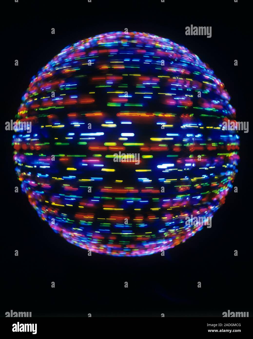 Spinning globe. Artificial lights spinning in a circular motion ...