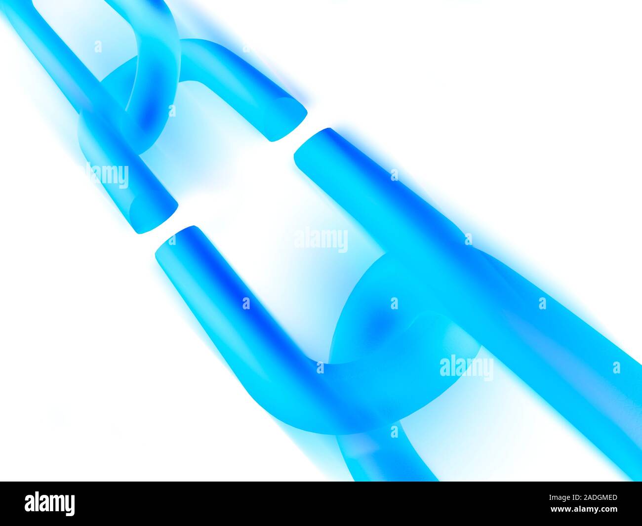 Broken chain with a snapped link, computer artwork Stock Photo - Alamy