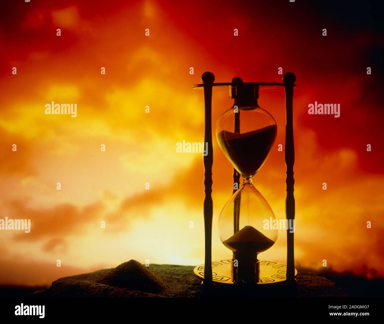 An hour-glass, a modern reproduction of an ancient device used to ...