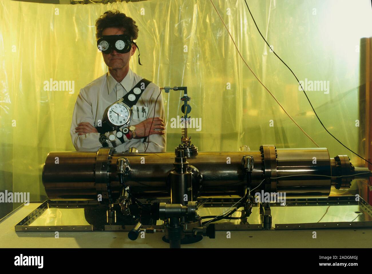 Jim Gray, keeper of the American NBS-4 atomic clock. Gray is seen ...
