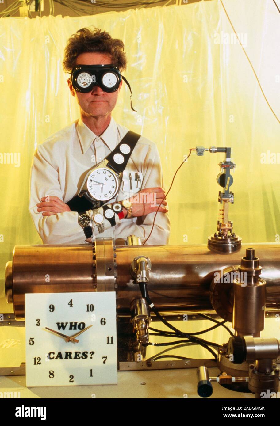 Jim Gray, keeper of the American NBS-4 atomic clock. Gray is seen ...