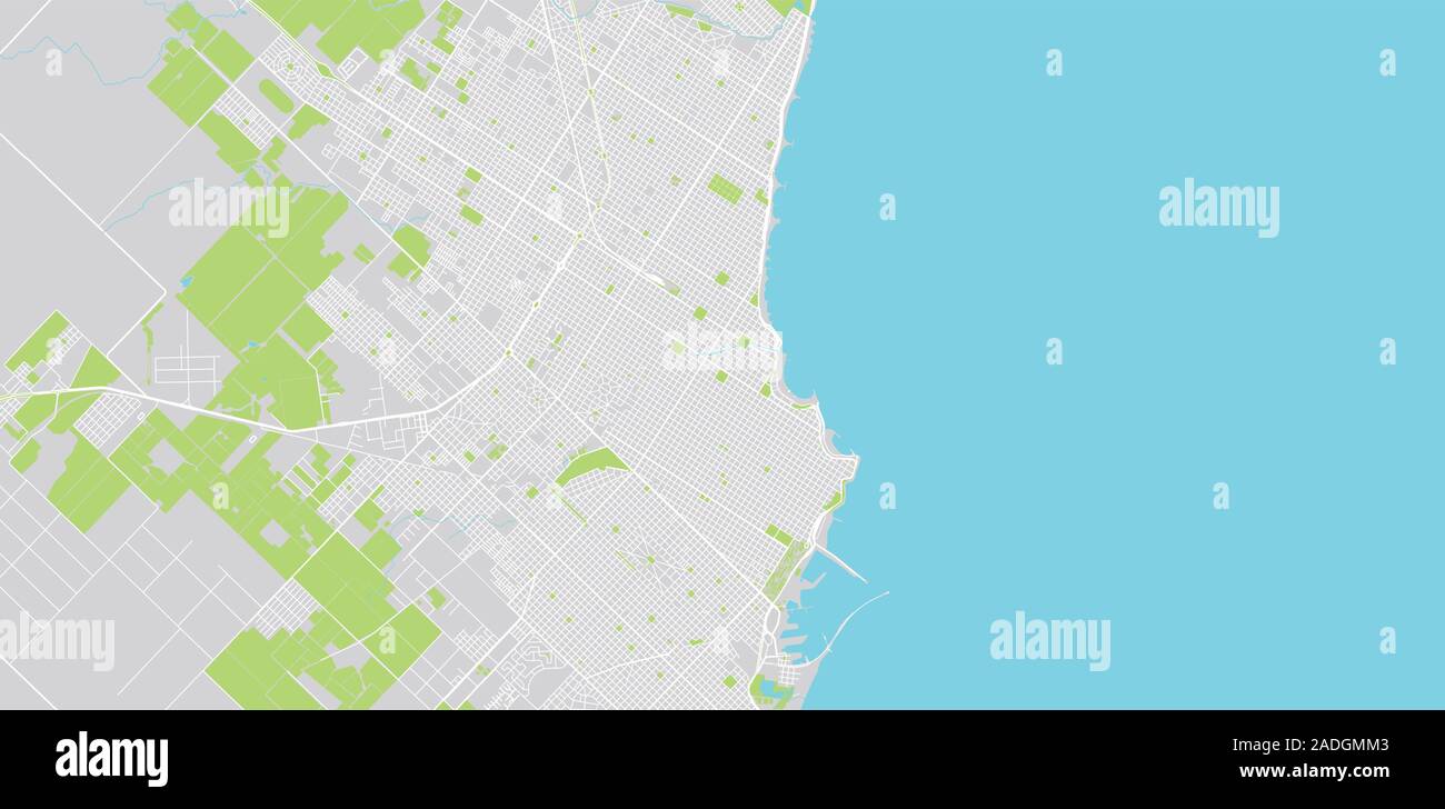 Urban vector city map of Mar Del Plata, Argentina Stock Vector Image ...