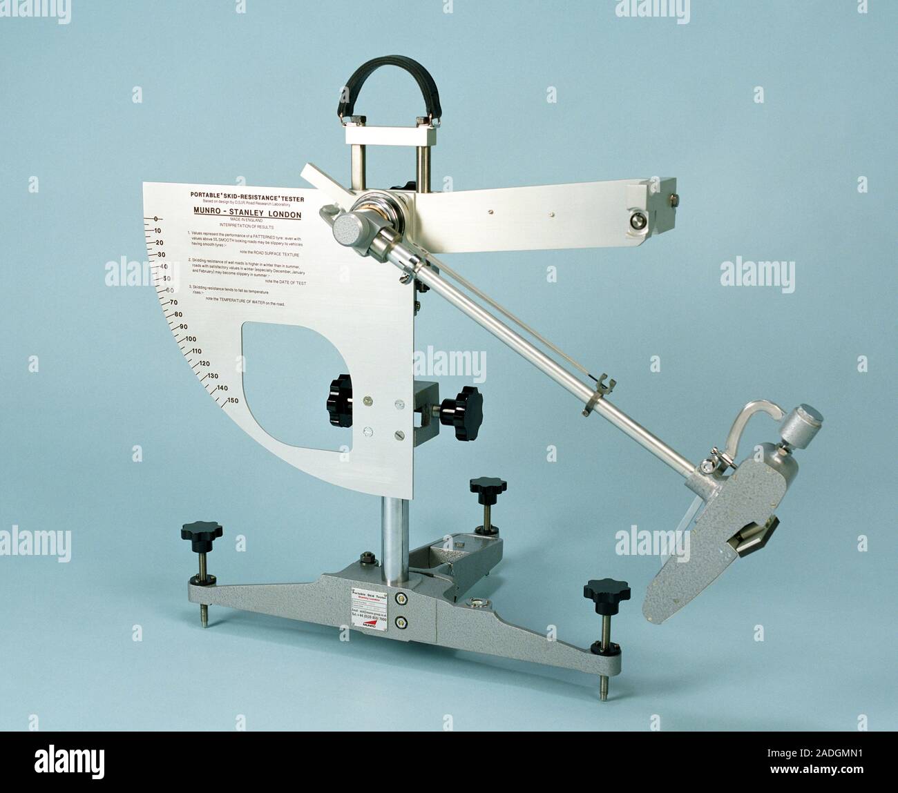 Skid tester for use in measuring the friction between vehicle tyres and ...