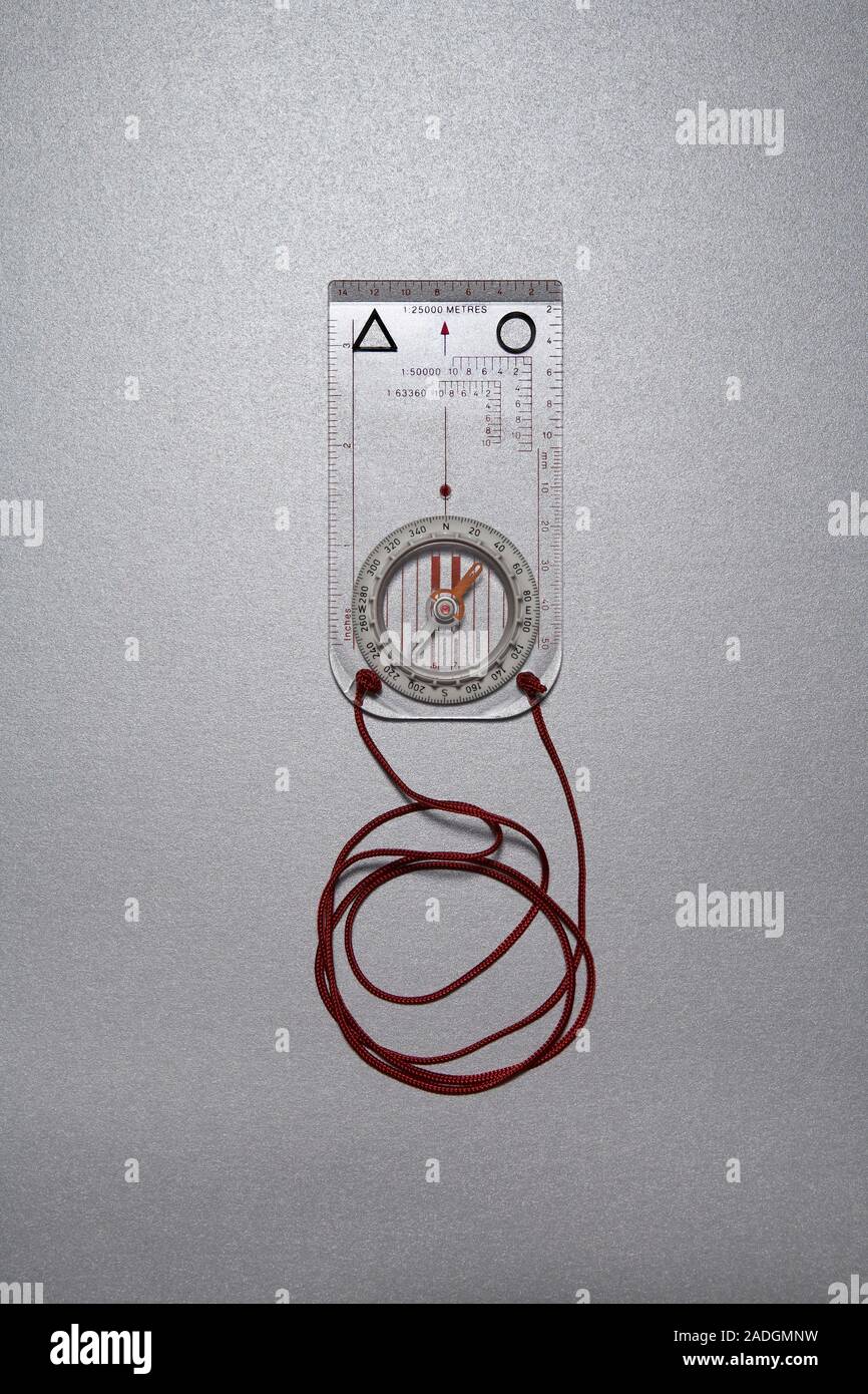 Compass. The needle aligns itself with Earth's magnetic field ...