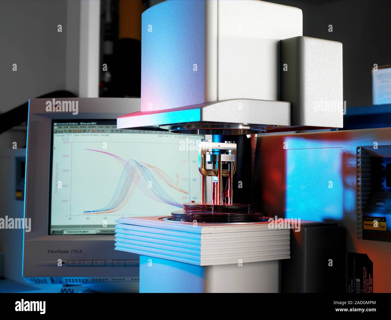 Dynamic mechanical analyser (DMA). This machine measures alterations in ...