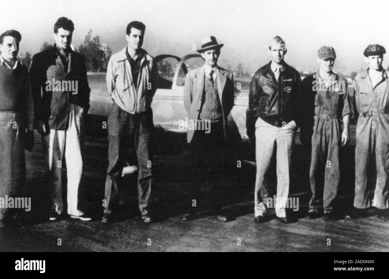 JATO test crew assembled for America's first flight of a plane fitted ...