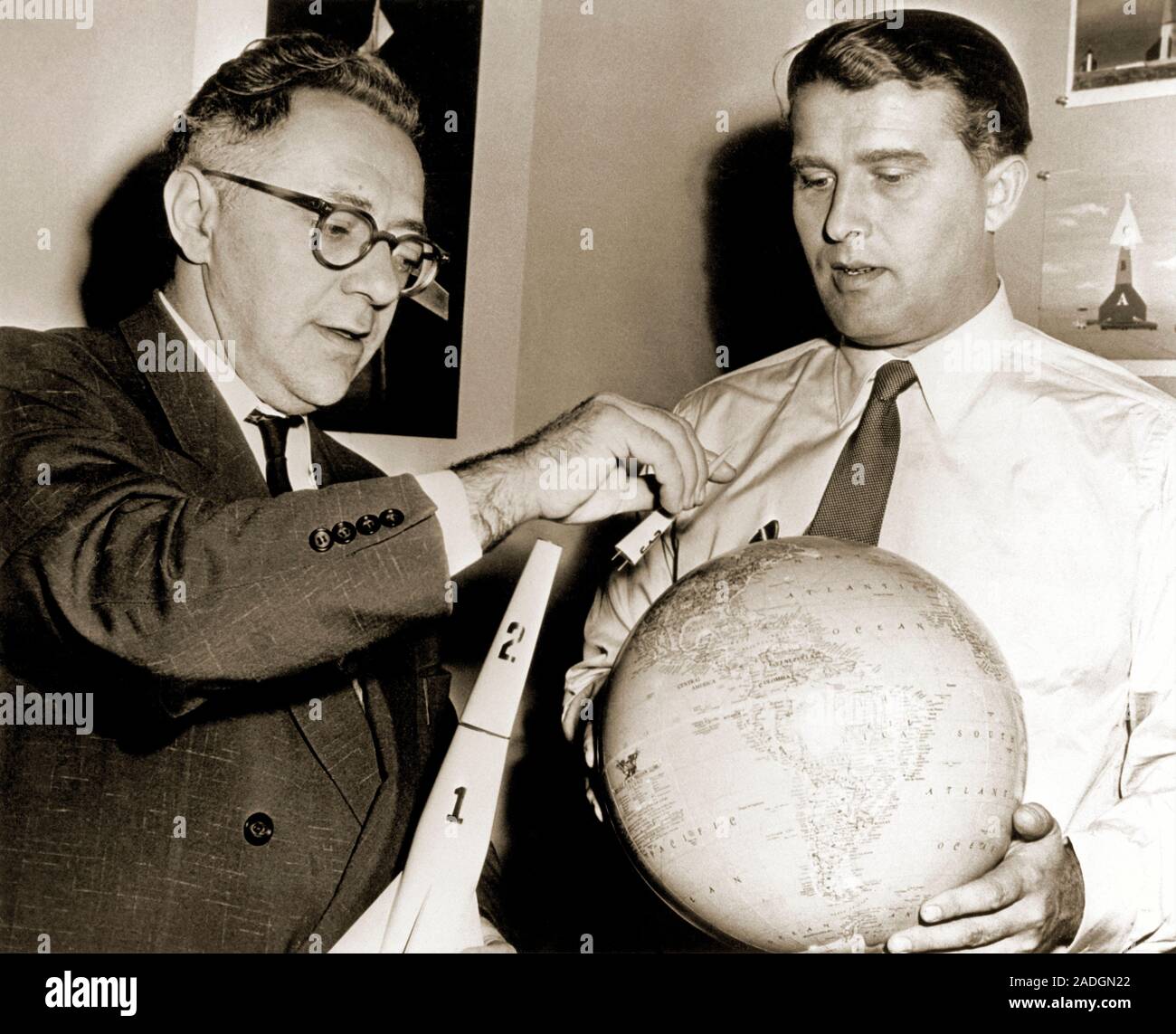 Wernher von Braun and Willy Ley. German-American rocket scientist ...