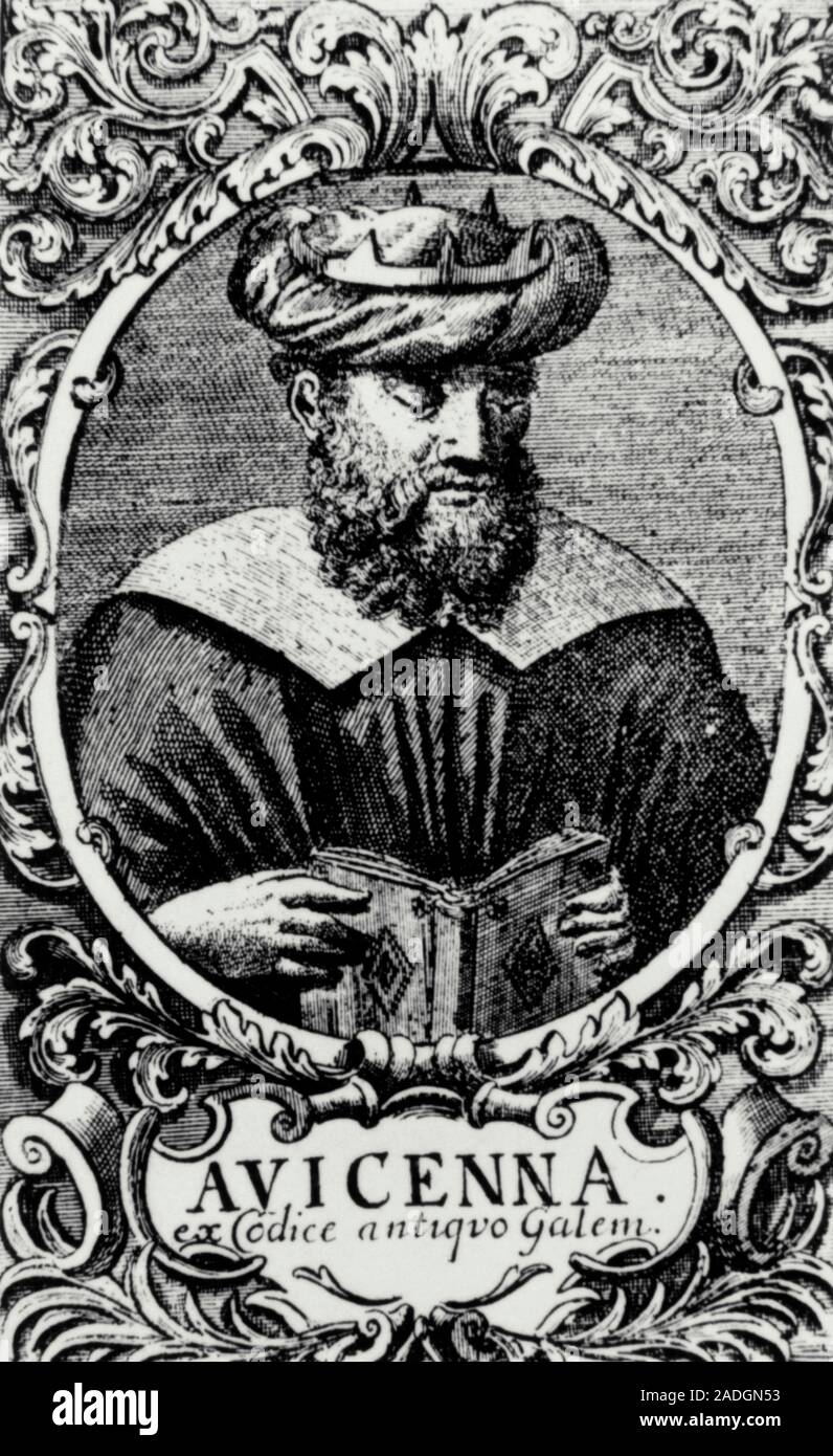 Avicenna. Engraving of the Persian physician and philosopher Avicenna ...