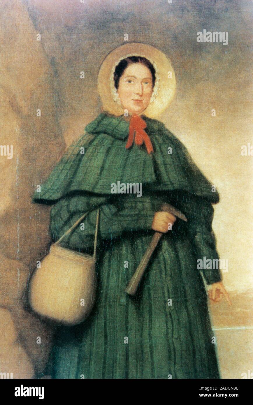 Mary Anning. Portrait of the British palaeontologist and geologist Mary ...