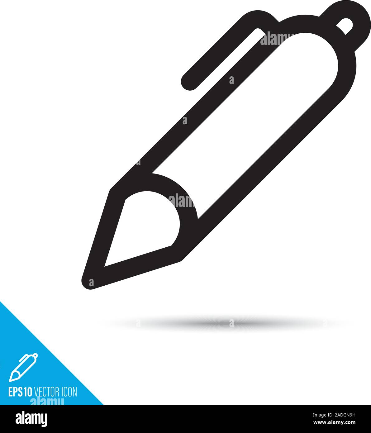 Ballpoint pen line icon. Signature, writing, form filling vector symbol ...