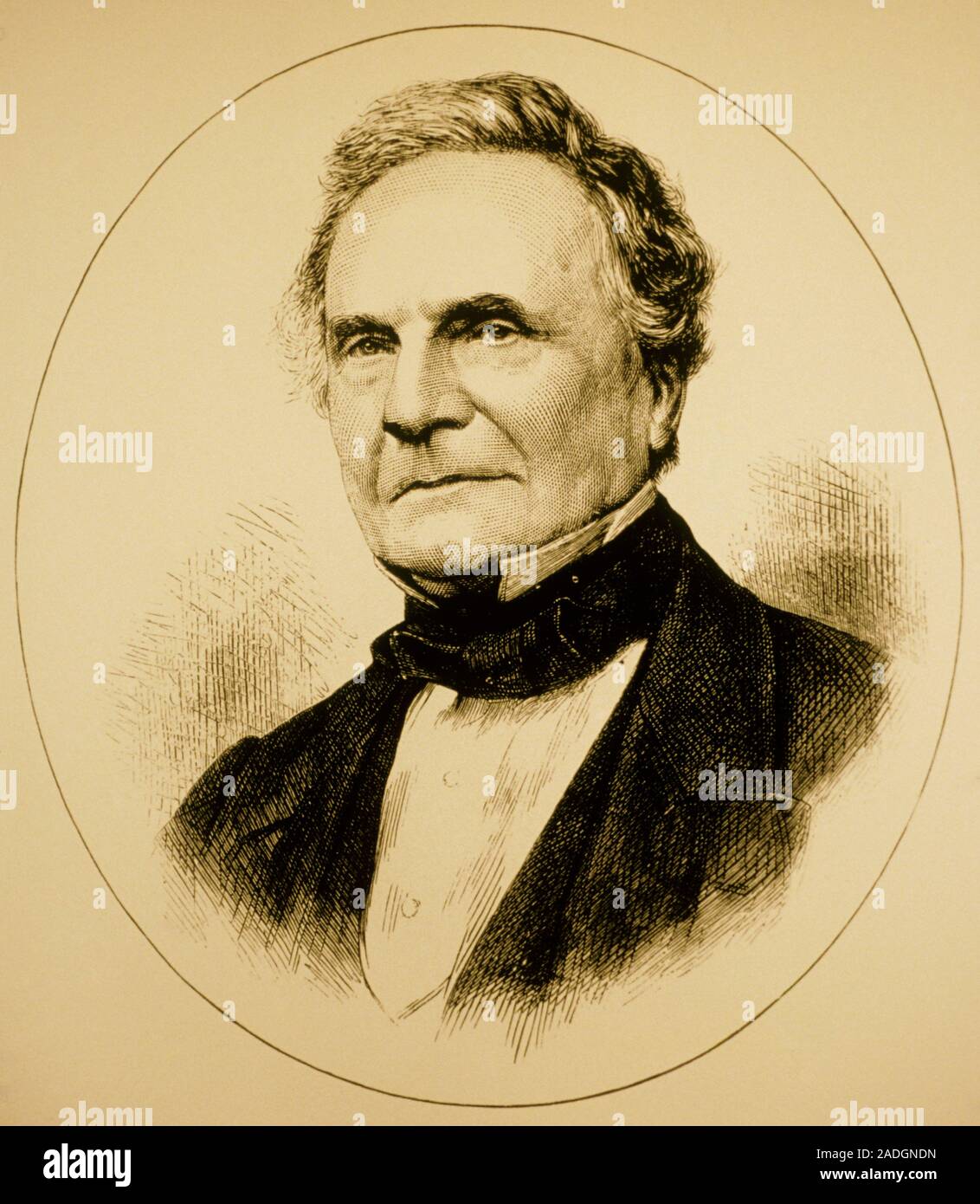 Engraving of Charles Babbage, an English mathematician, born December ...